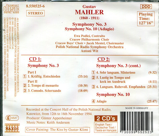 MAHLER - Symphony No. 3 & Symphony No. 10 – Bongiovanni Musica