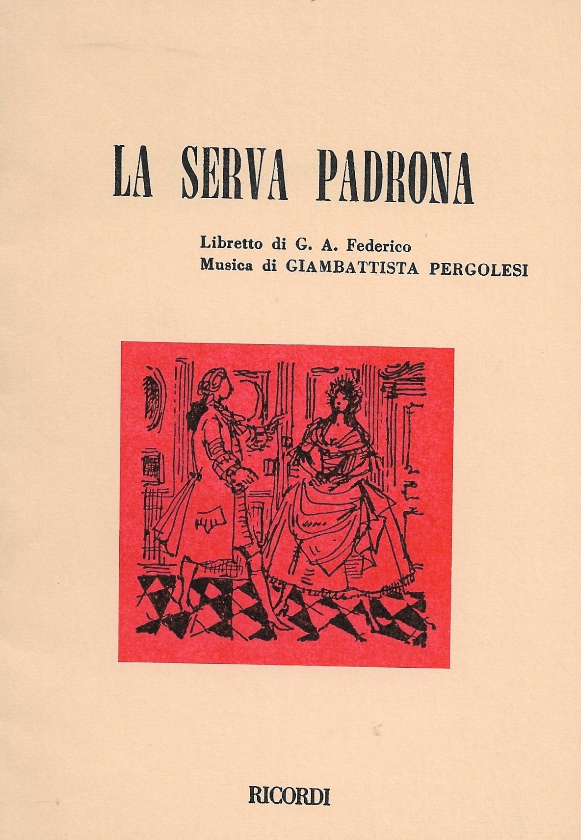 PERGOLESI - La Serva Padrona, libretto [it] – Bongiovanni Musica