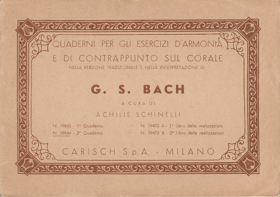 SCHINELLI - Quaderni Per Gli Esercizi D'armonia Vol. 1 – Bongiovanni Musica
