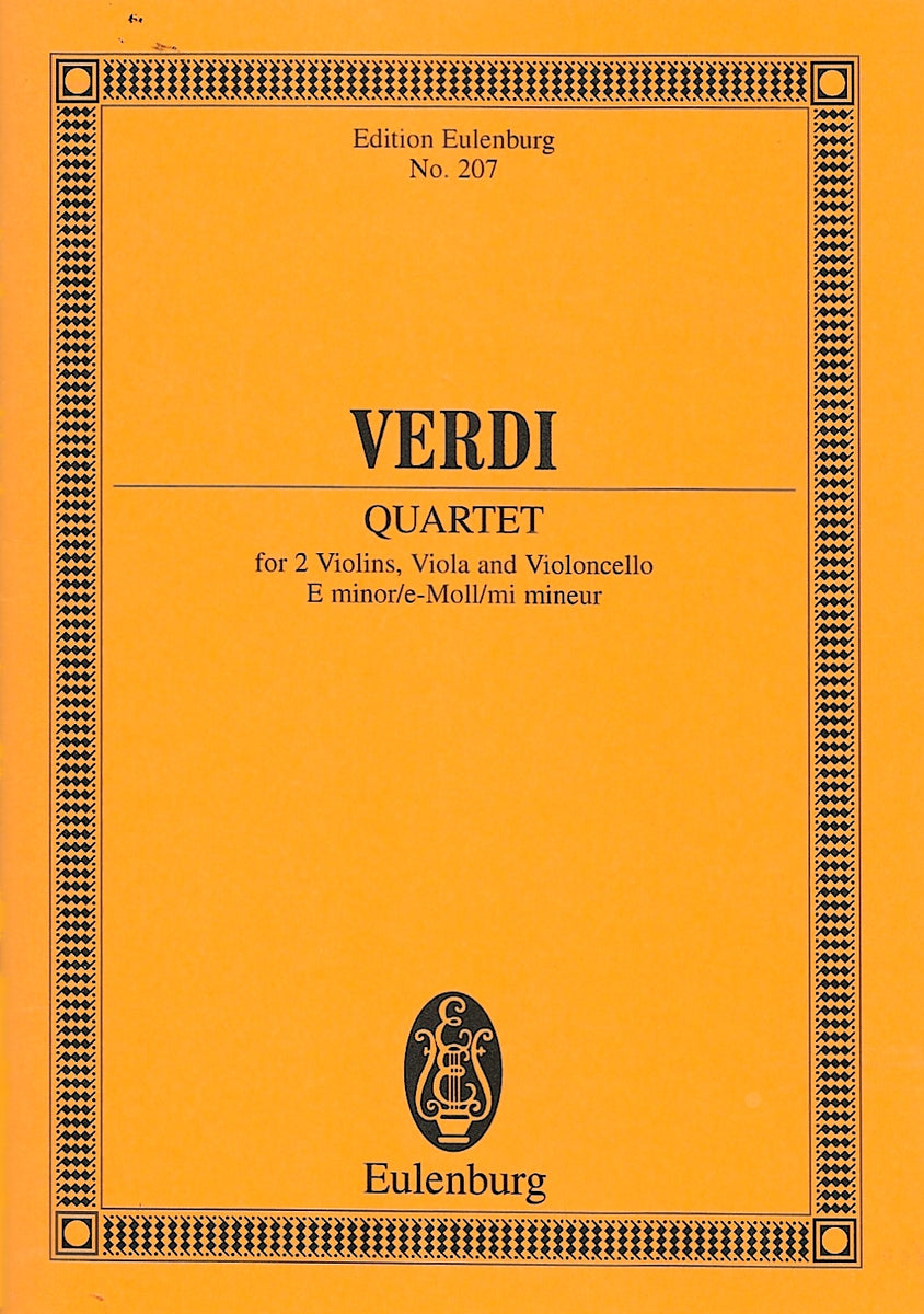 VERDI - Quartetto d'archi in mi minore, partitura – Bongiovanni Musica