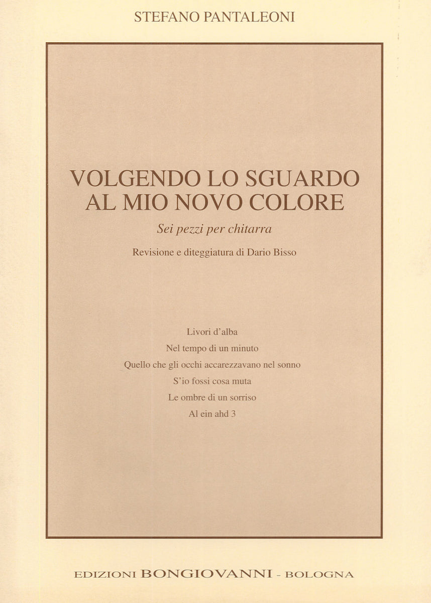 PANTALEONI - Volgendo Lo Sguardo... (6 Pezzi), per chitarra ...