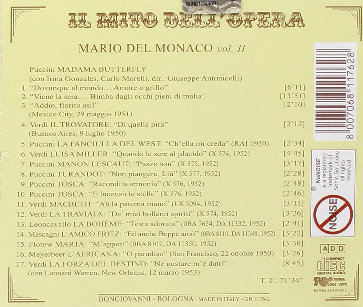 Il Mito dell'Opera - MARIO DEL MONACO II – Bongiovanni Musica