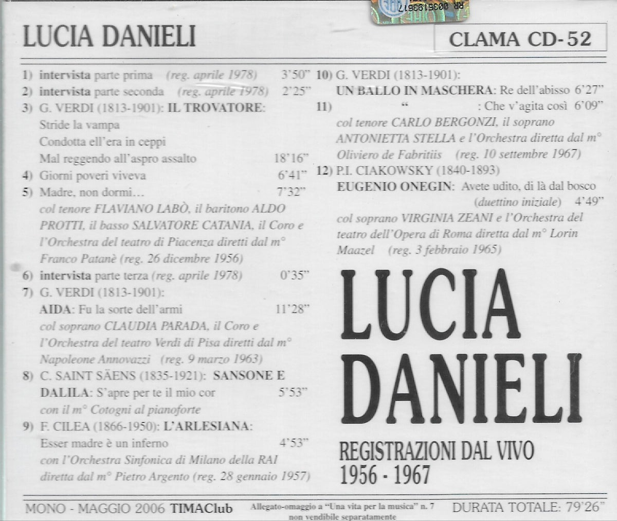 Una Vita Per La Musica - LUCIA DANIELI – Bongiovanni Musica