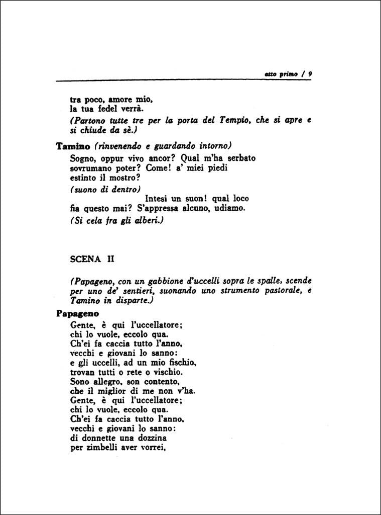 MOZART - Il Flauto Magico, libretto [it] – Bongiovanni Musica