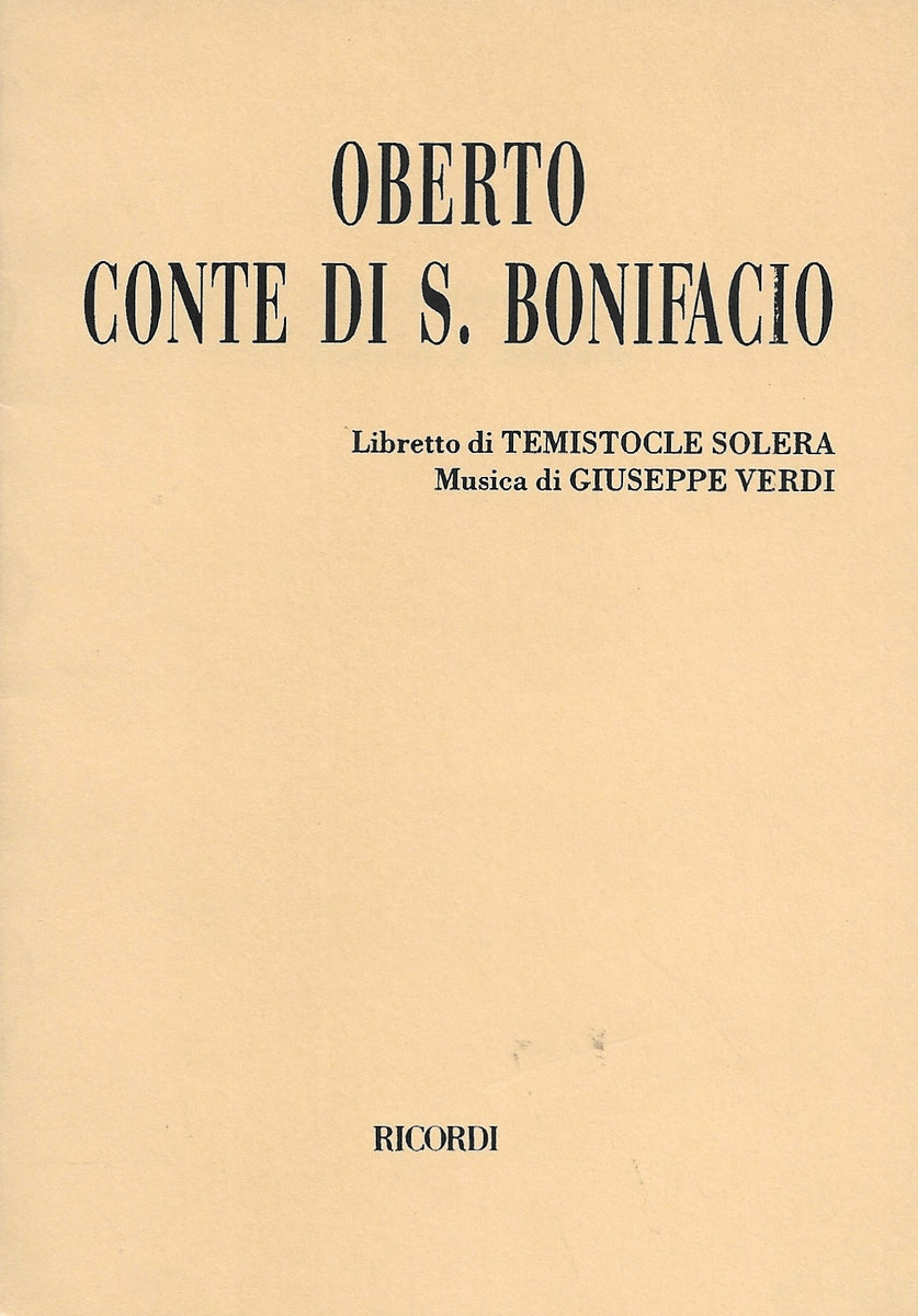 VERDI - Oberto Conte Di S.Bonifacio, libretto [it] – Bongiovanni Musica