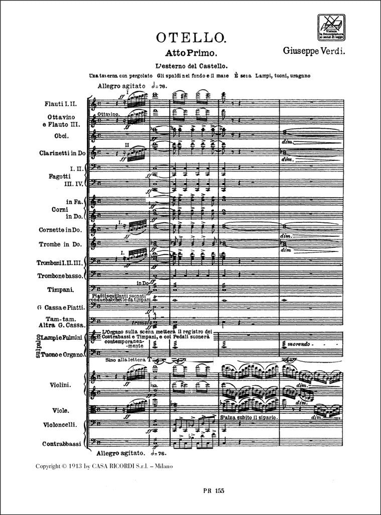 VERDI - Otello, partitura [it] – Bongiovanni Musica